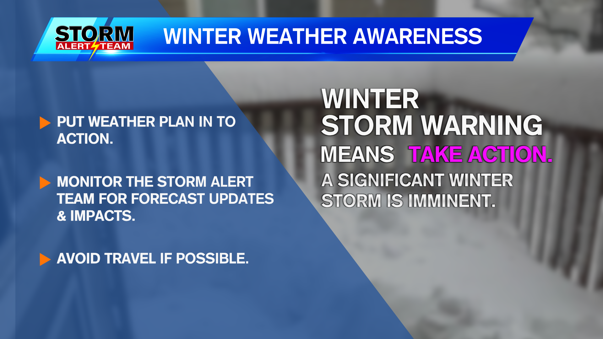 Winter Weather Awareness: Knowing the signs and being prepared