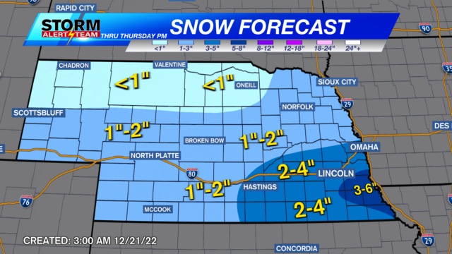 Winter Storm Warning starts Wednesday afternoon for southeast Nebraska