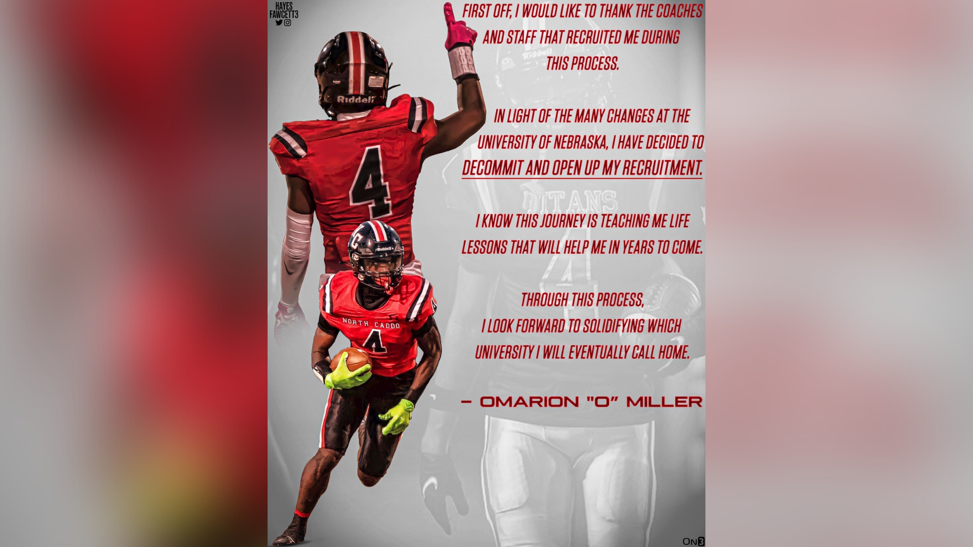 Four-star wide receiver Omarion Miller decommits from Nebraska