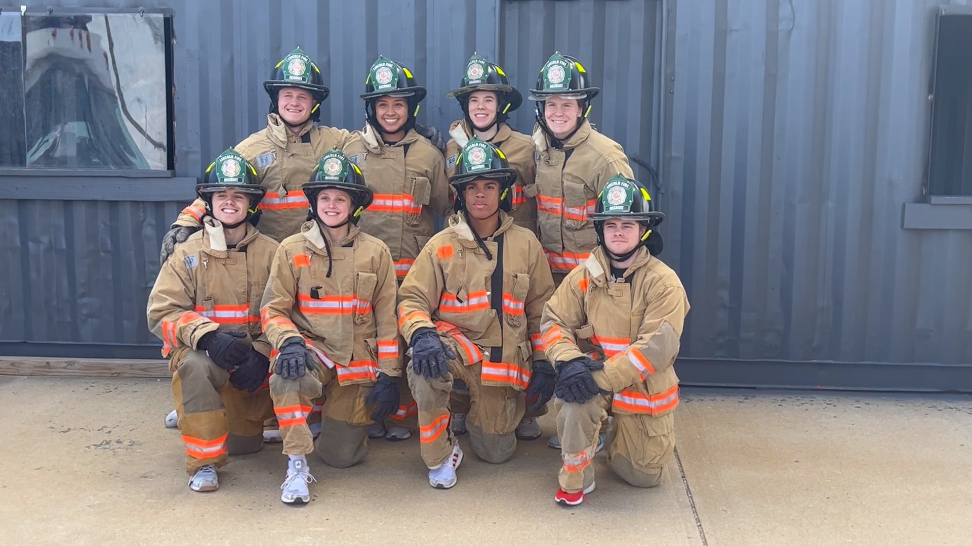 University of Nebraska student athletes learn firefighter skills