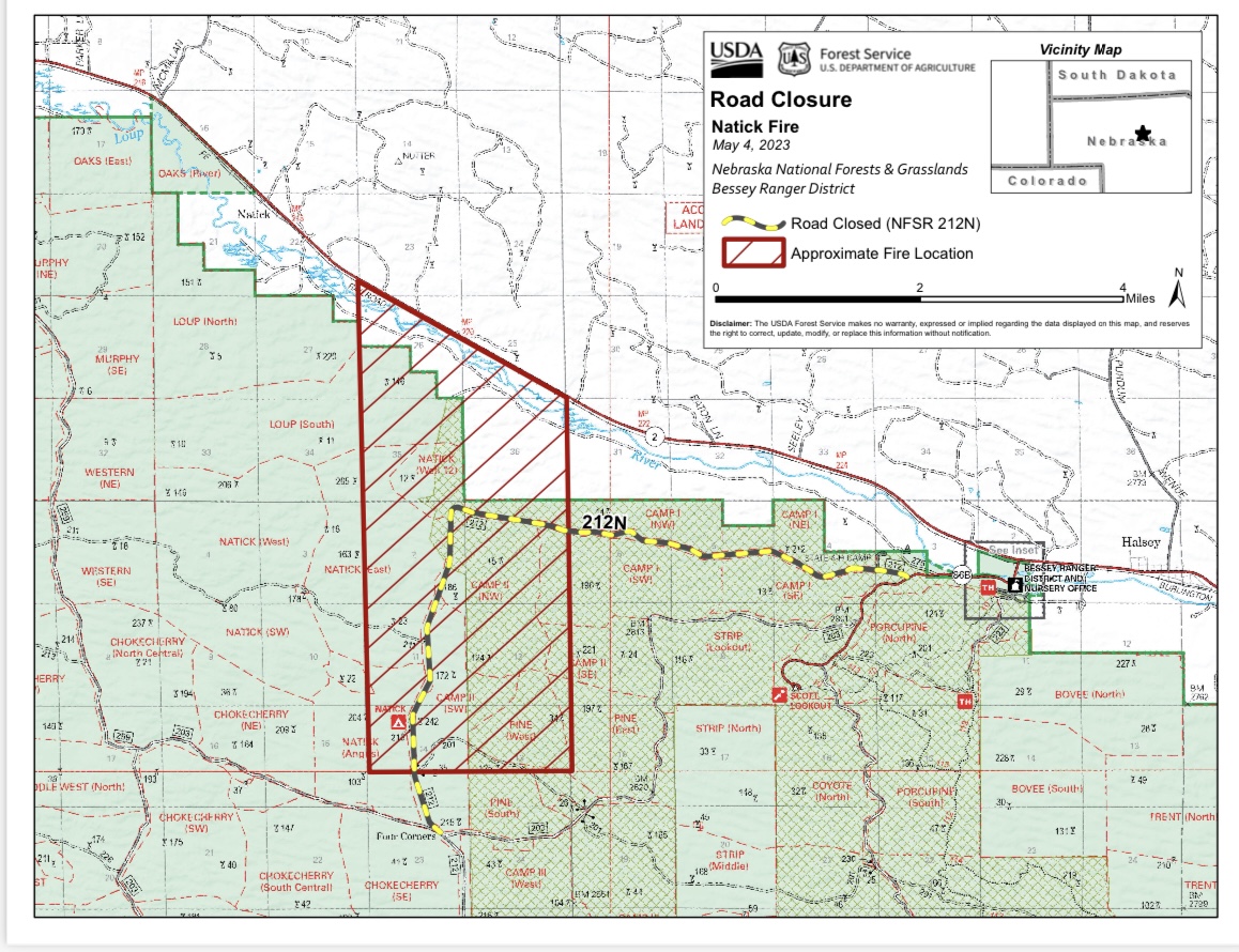 Crews holding the line on Natick Fire in Nebraska National Forest