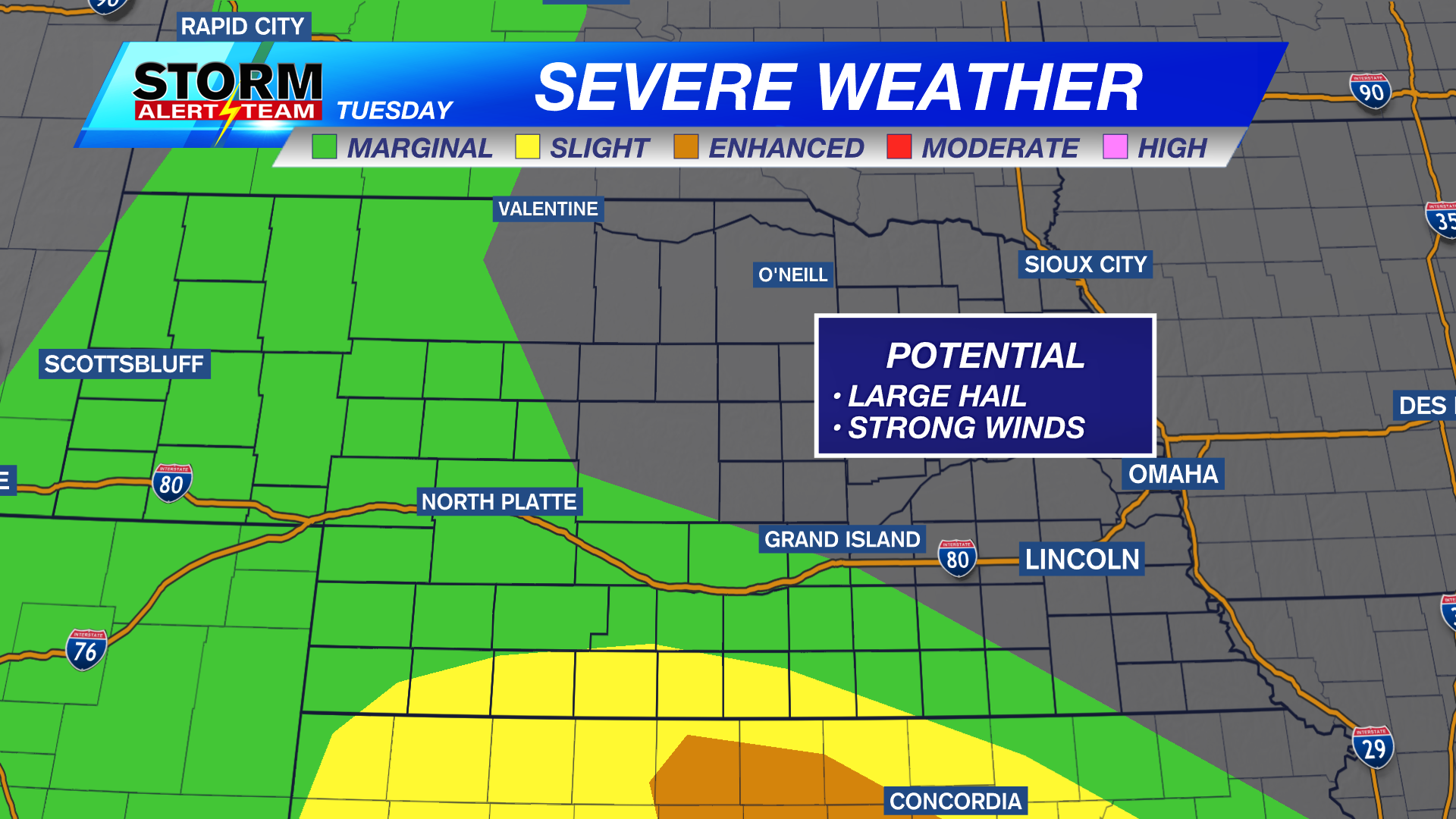 Storm chances return Tuesday
