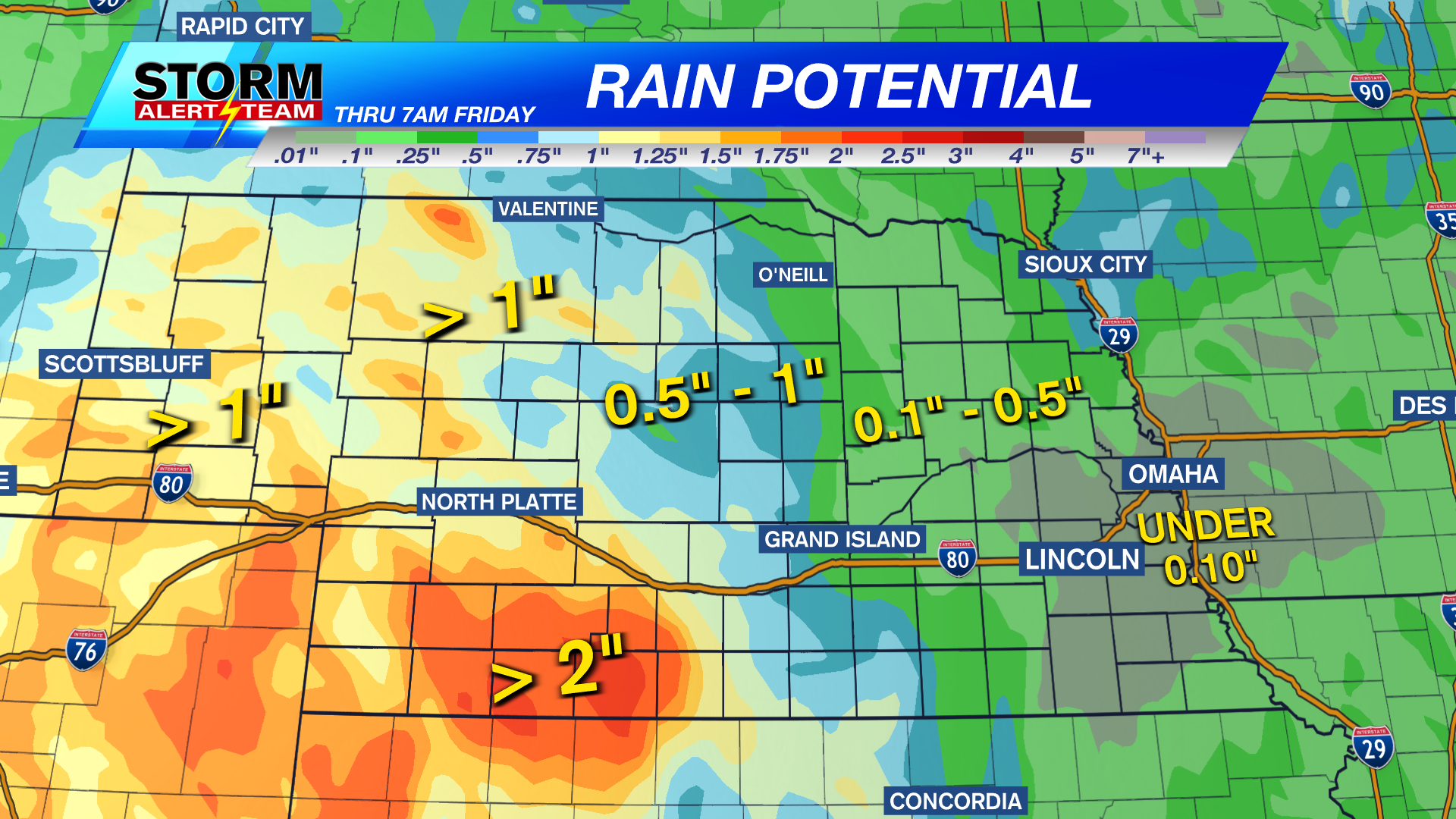 A stronger storm system arrives in Nebraska on Thursday and Friday
