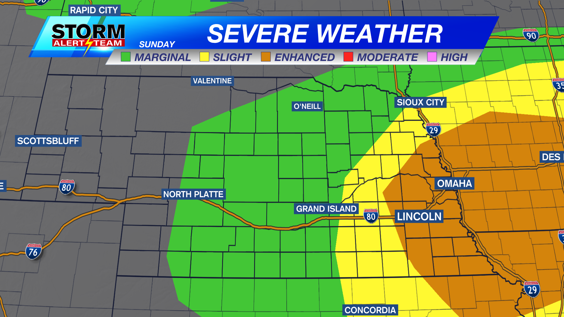 Severe storms likely on Sunday Severe storms likely on Sunday