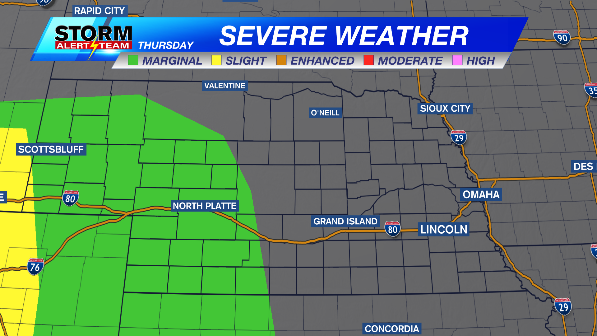 90s remain in the forecast, storms by Saturday
