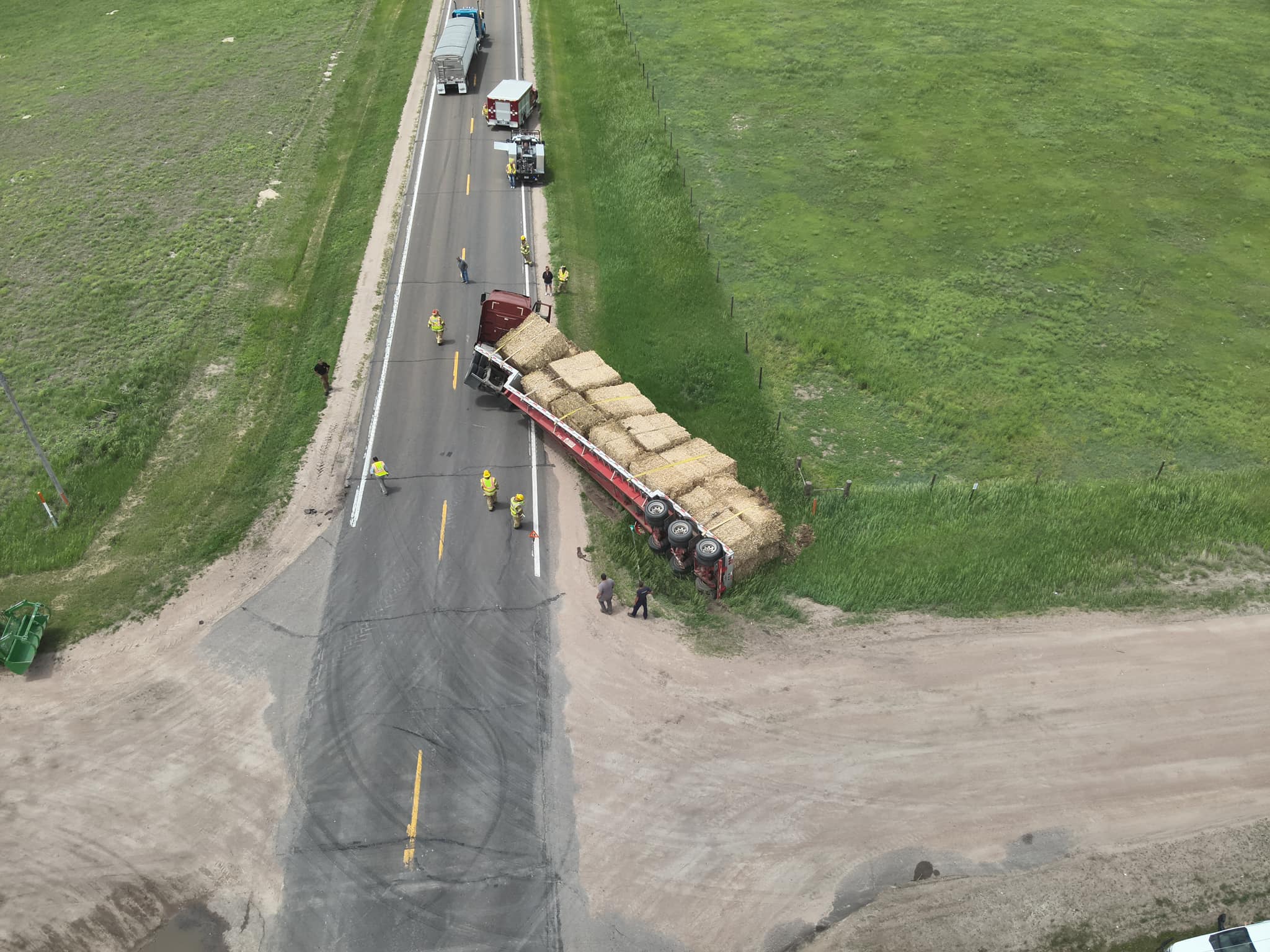 Semi rollover closes rural western Nebraska highway