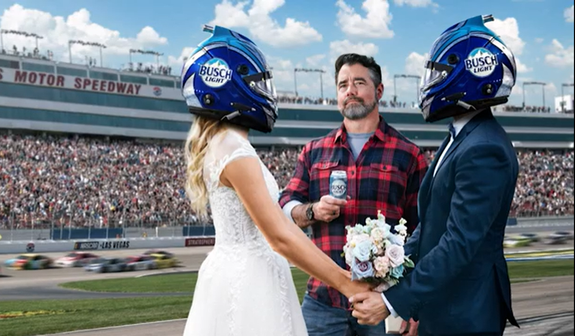Busch Light hosts high-speed race track wedding for one lucky couple