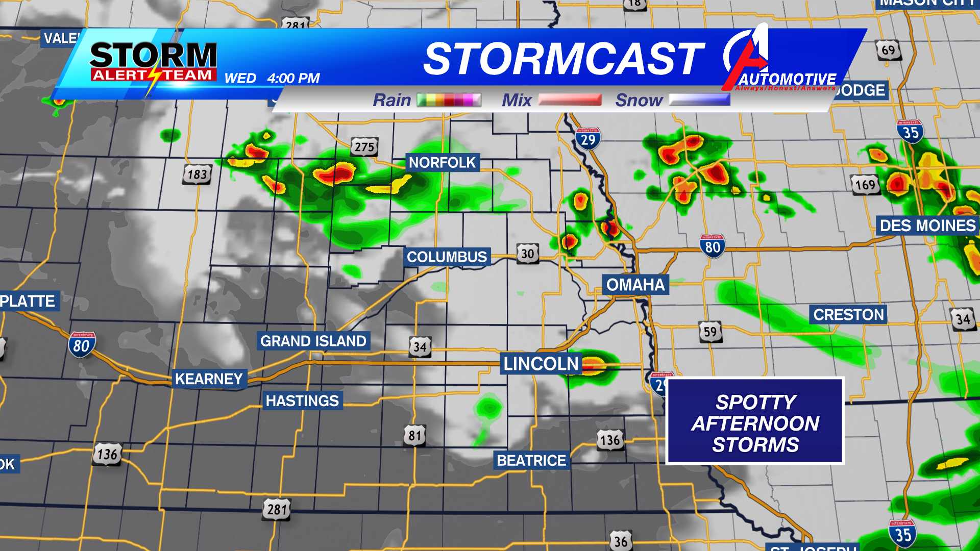 Small storm chances remain for the time being