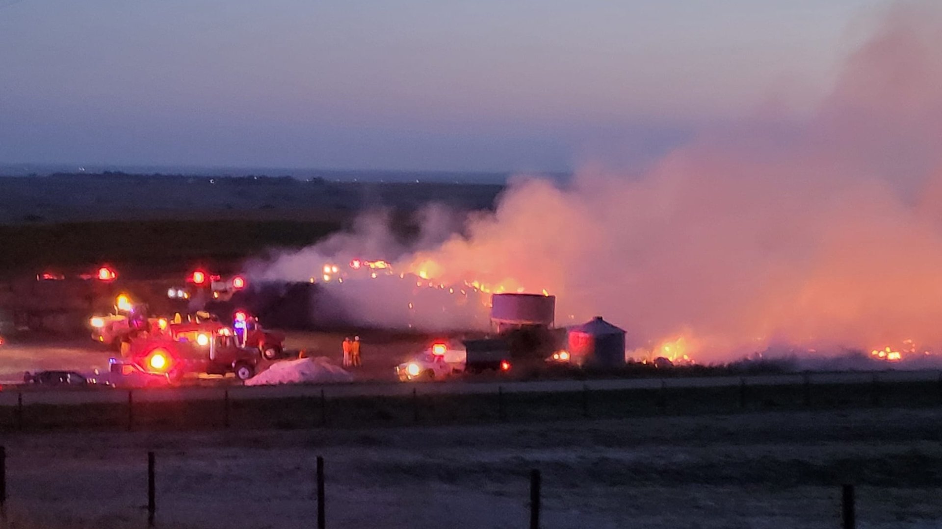 Several rural crews battle large hay fire in northern Nebraska