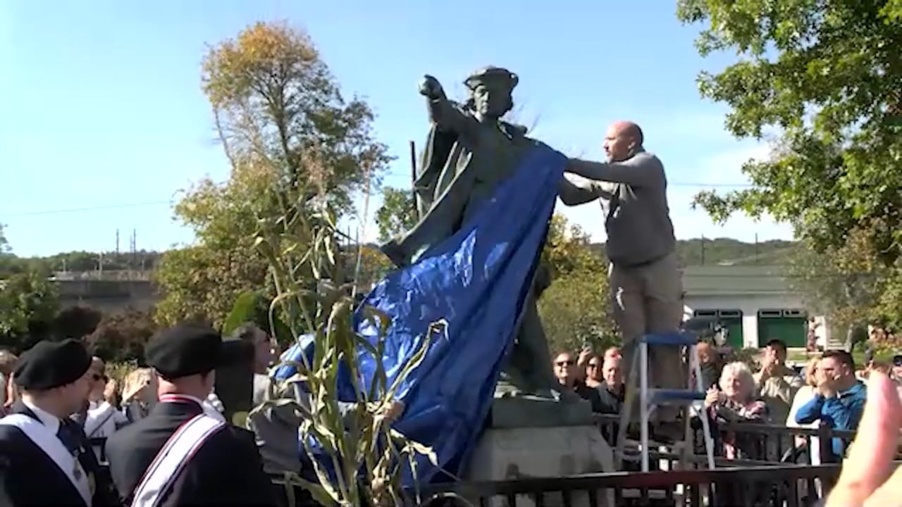 Supporters, protesters clash over controversial Christopher Columbus ...