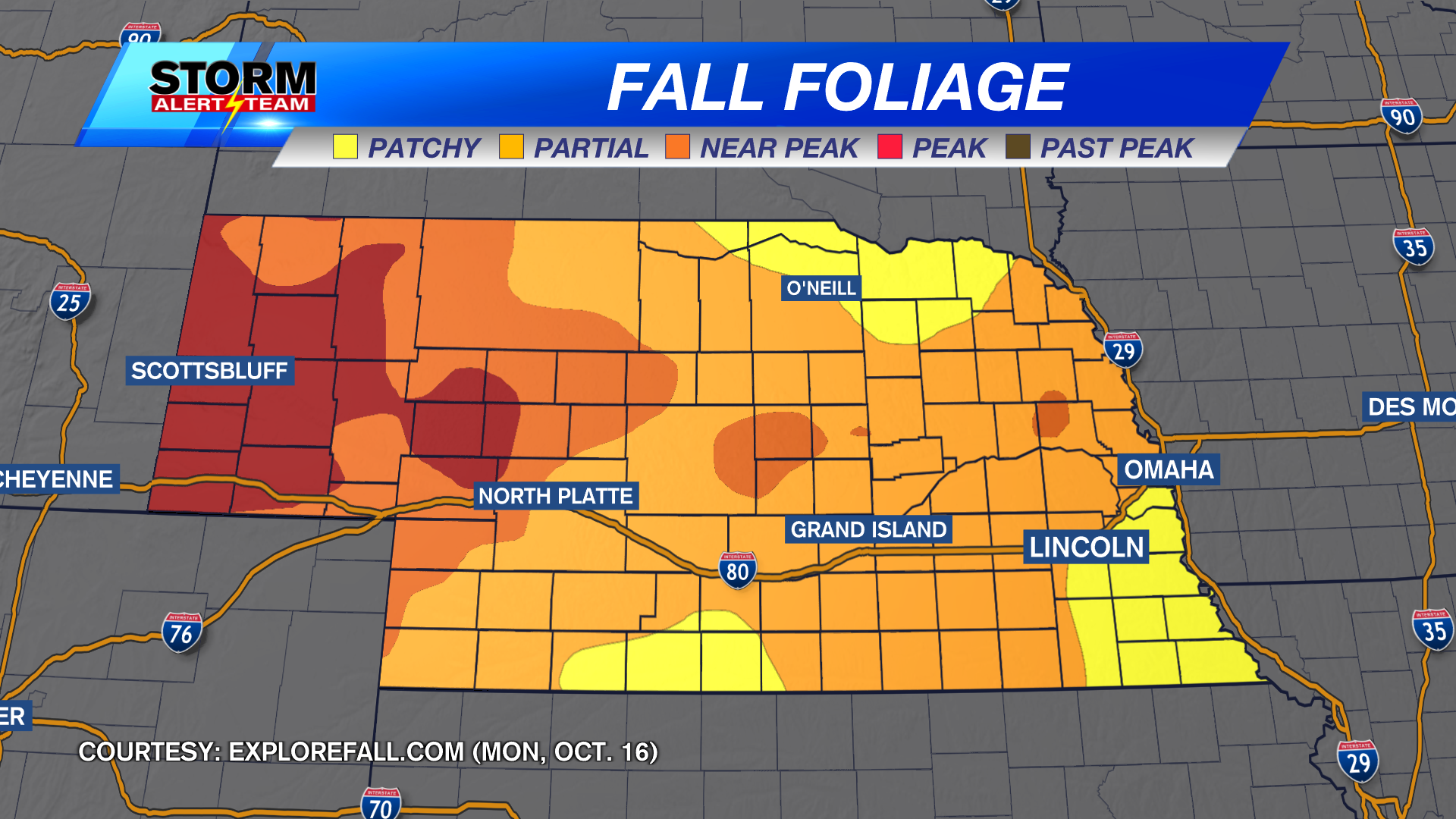 Warmer for Tuesday; fall colors peaking in west Nebraska midway through ...