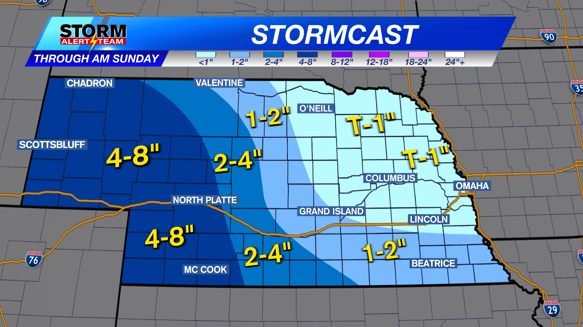 Snow possible into the weekend in Nebraska