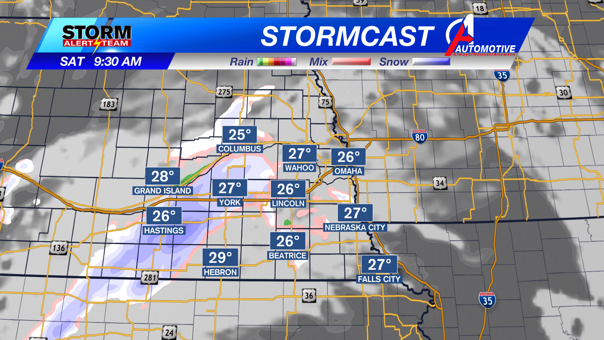 Light mix possible for Lincoln Saturday; quite the warm up after