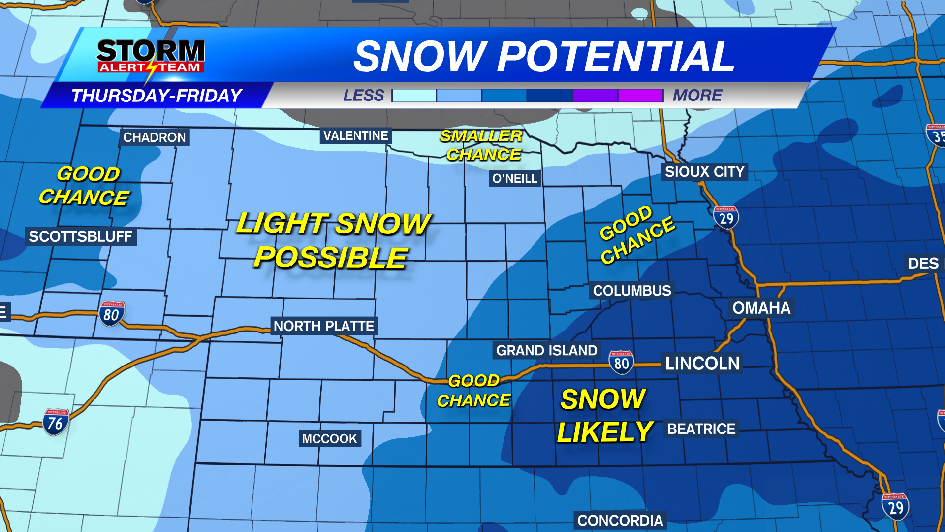 Snow chance for evening commute; more snow, colder air for Nebraska coming