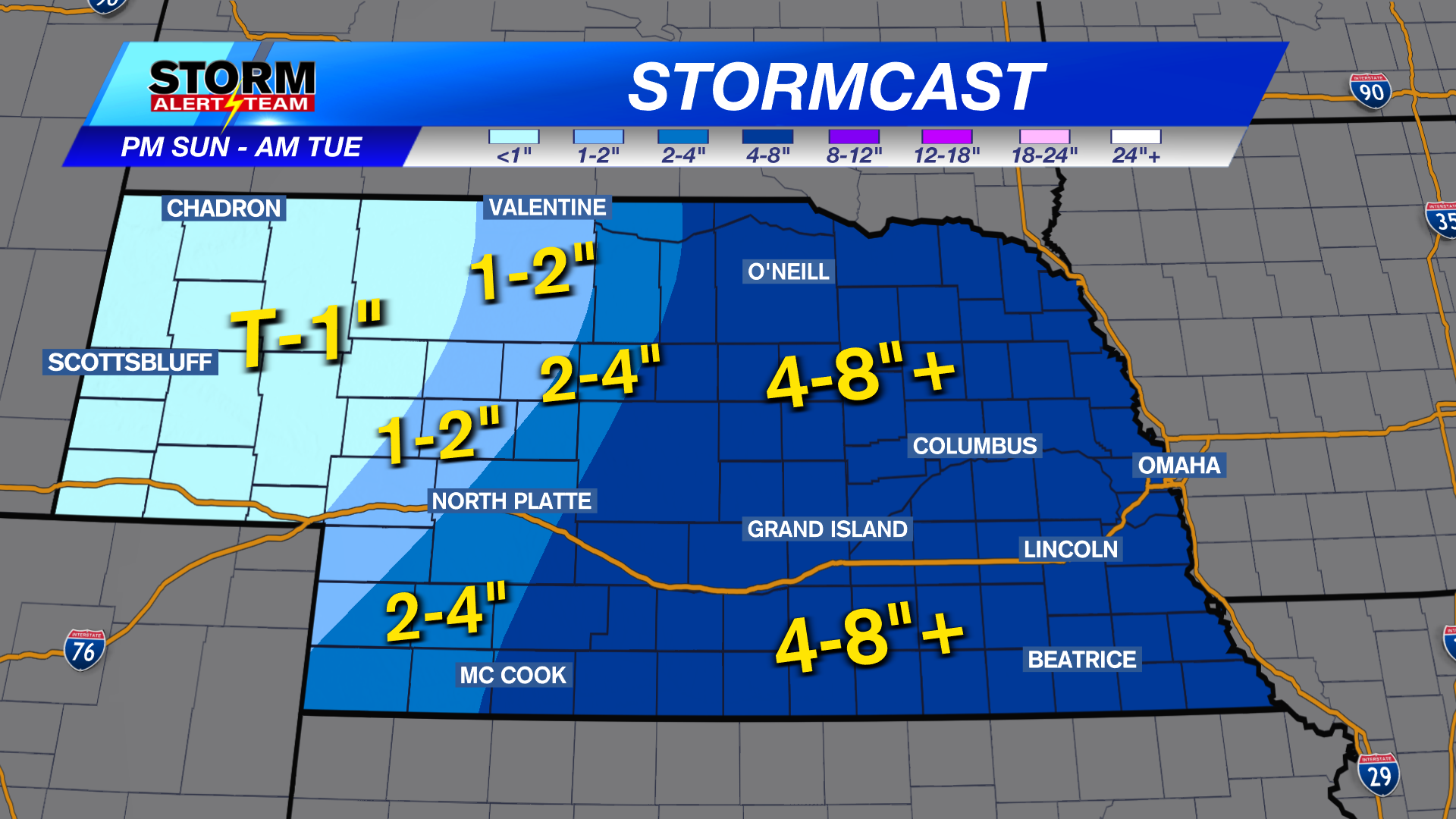 Heavy, wet snow expected across eastern Nebraska