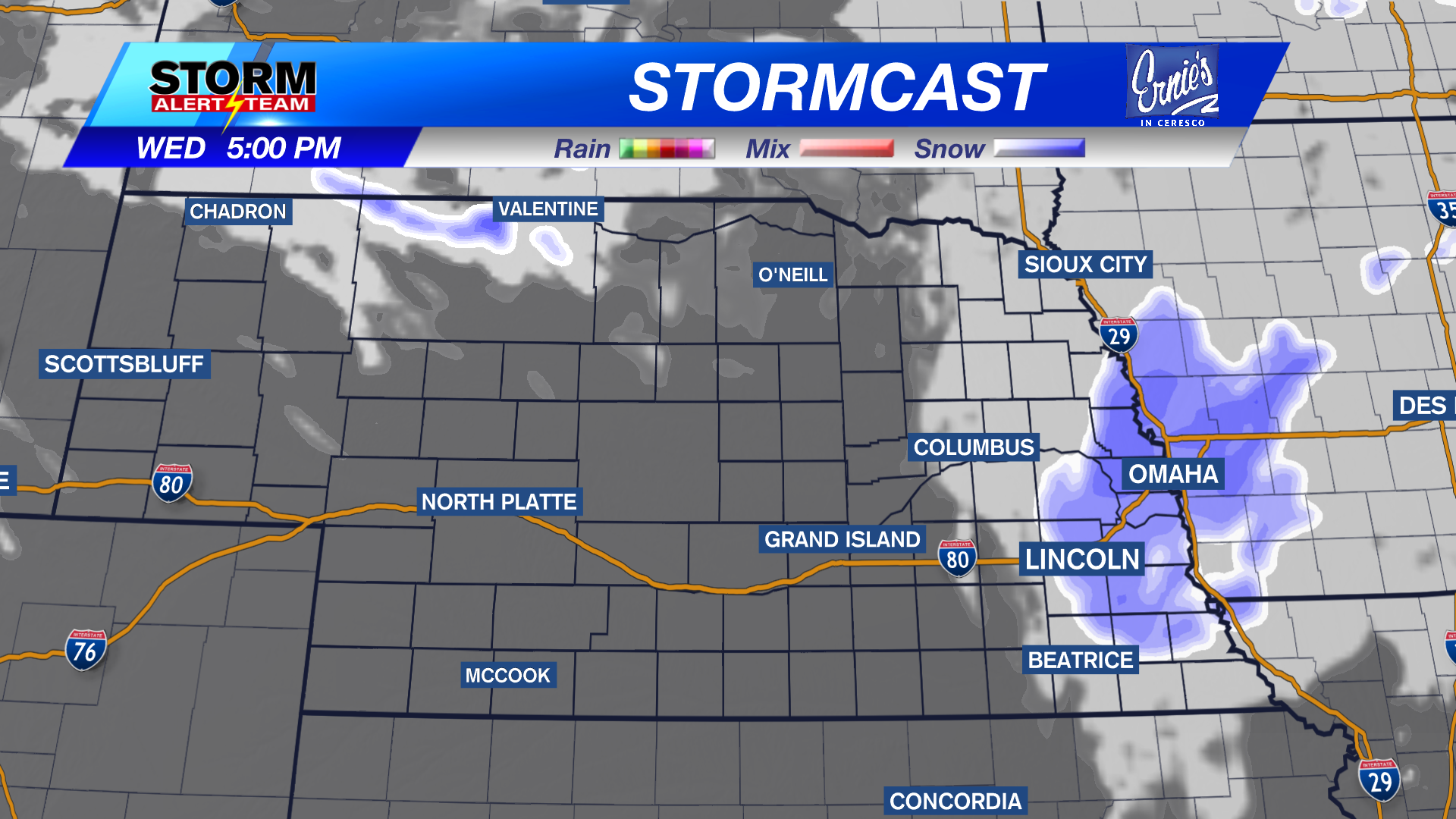 Snow chance for evening commute; more snow, colder air for Nebraska coming