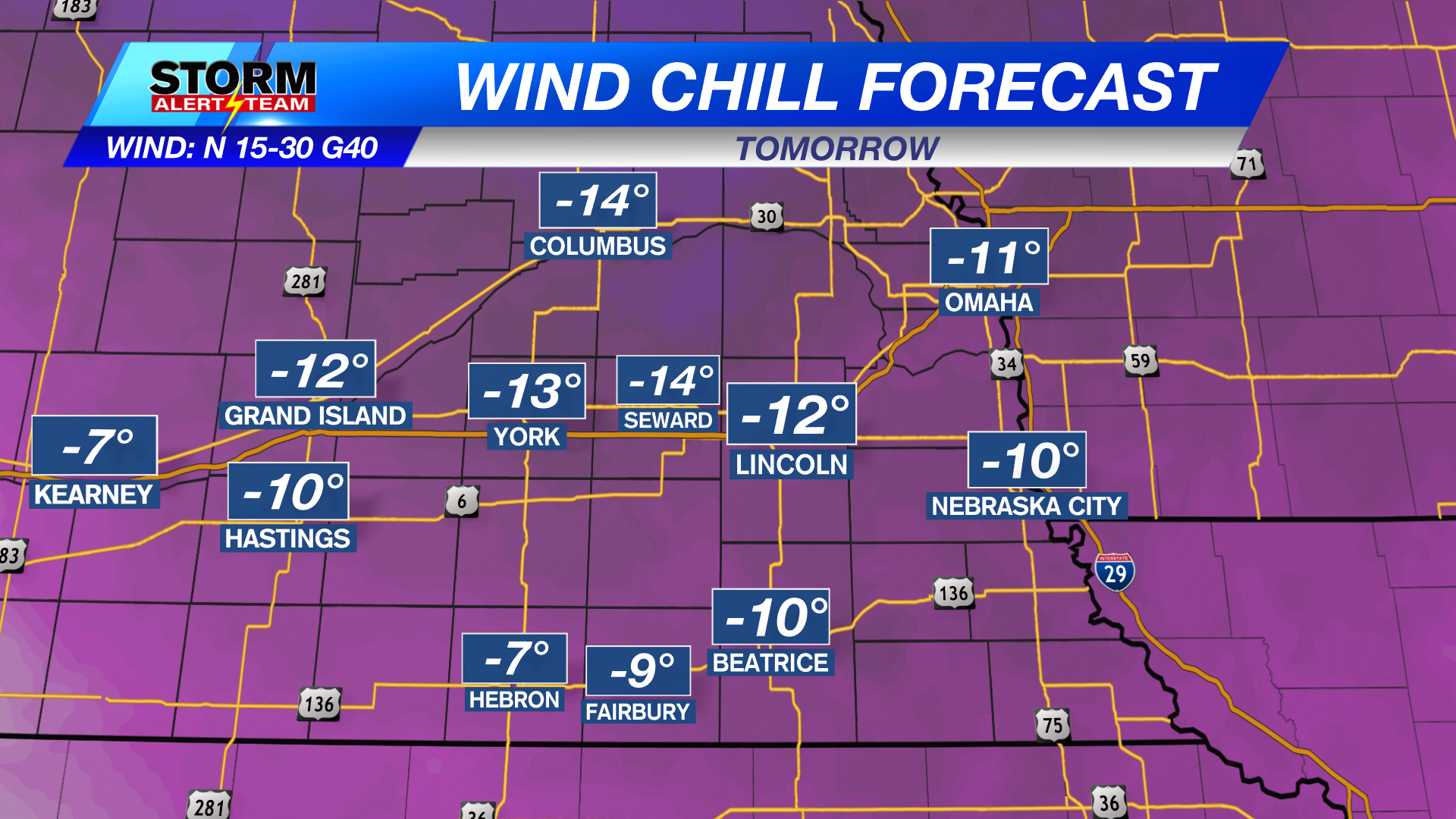 Winter storm, blizzard potential, brutal wind chills for Nebraska