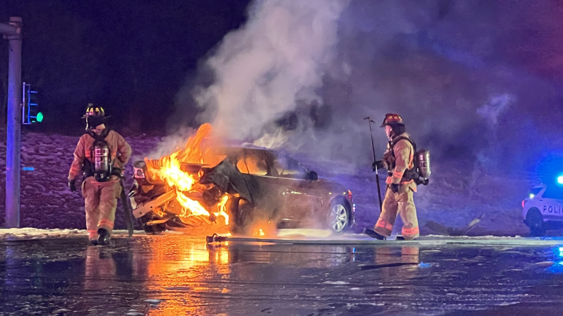One person has life-threatening injuries after fiery crash in Lincoln