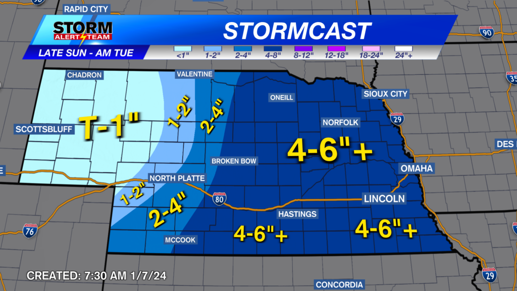 Winter storm spreads heavy, wet snow across eastern Nebraska early next ...