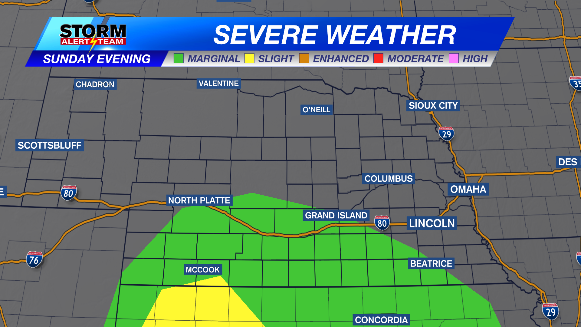 Sunday evening storms; then winter returns in Nebraska with blizzard conditions
