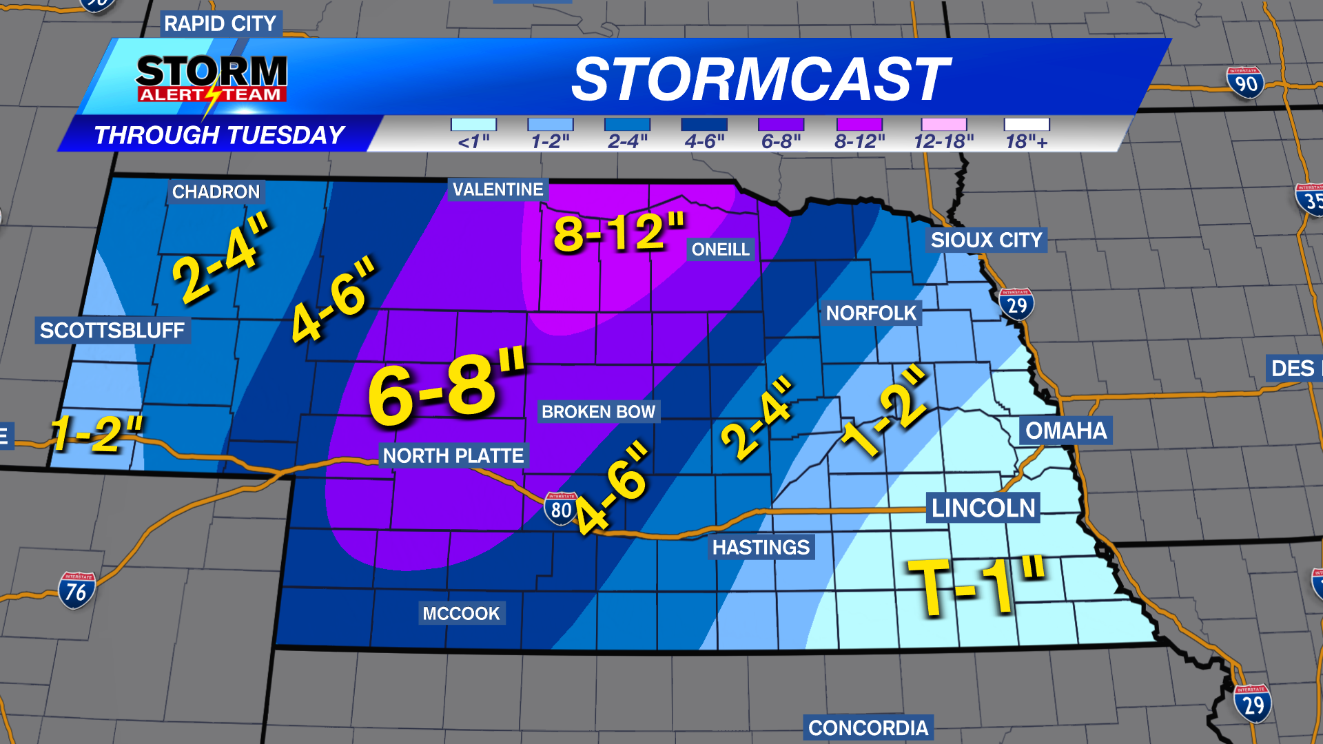 Sunday evening storms; then winter returns in Nebraska with blizzard conditions