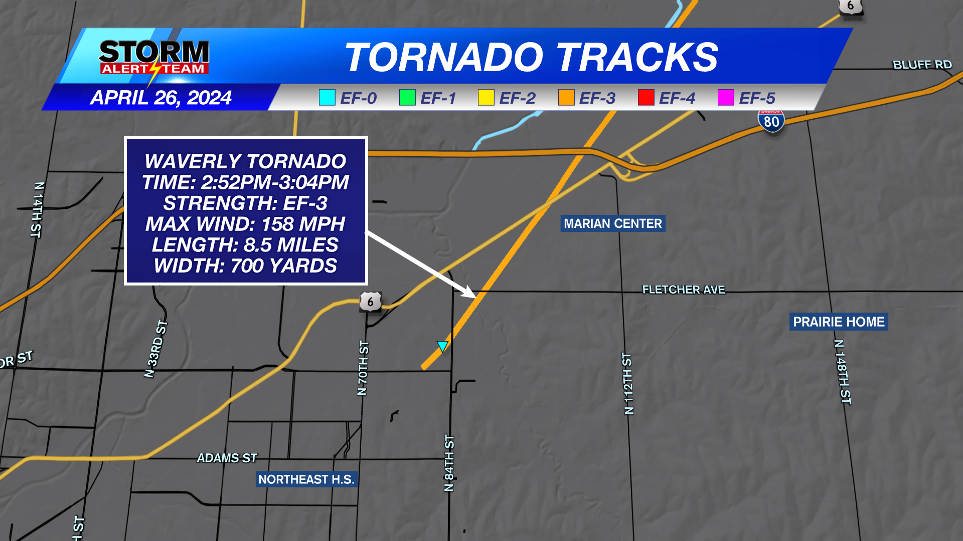 Tornado strength determined: Waverly, Elkhorn, Eppley