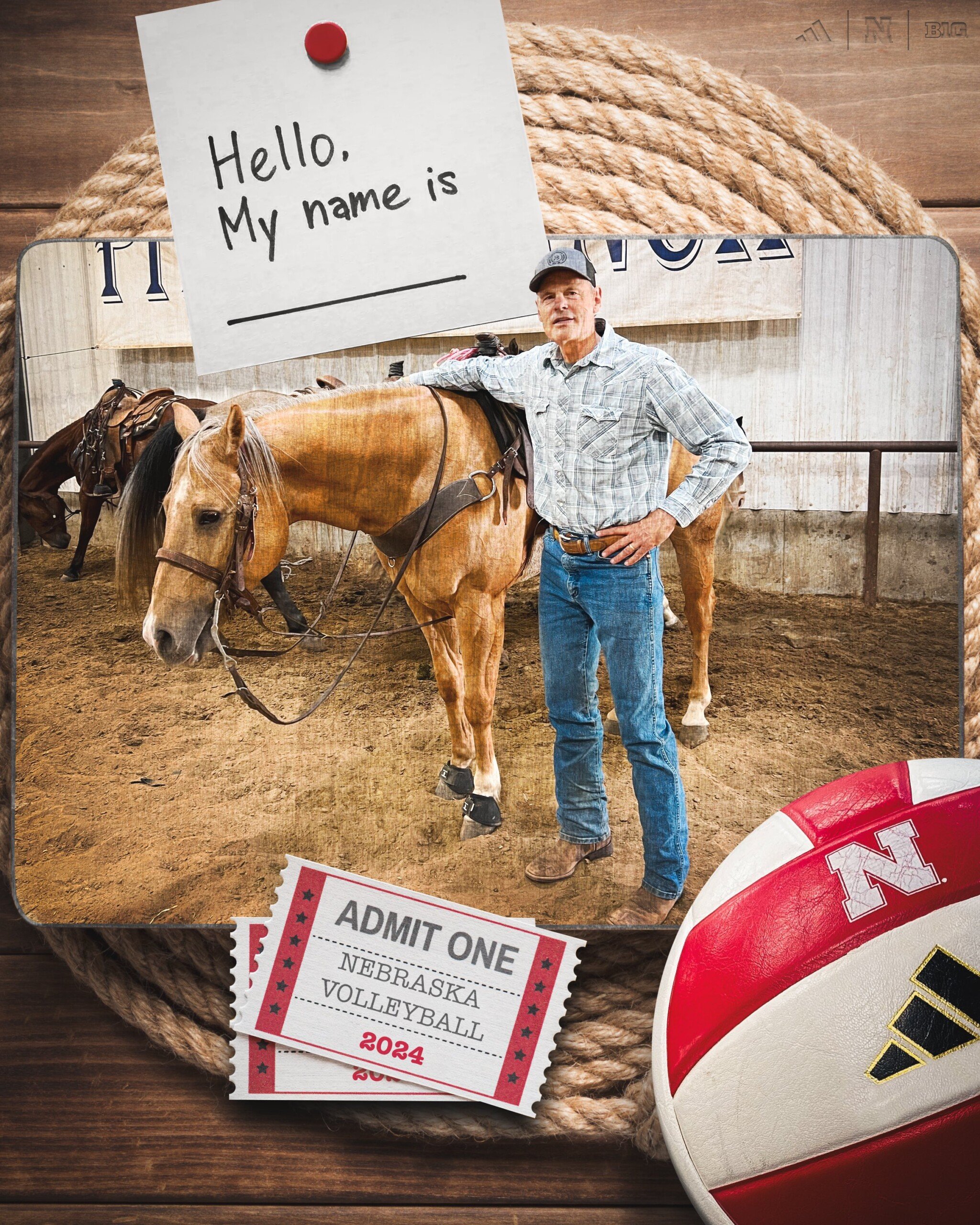 Nebraska volleyball coach John Cook wants you to name his new horse
