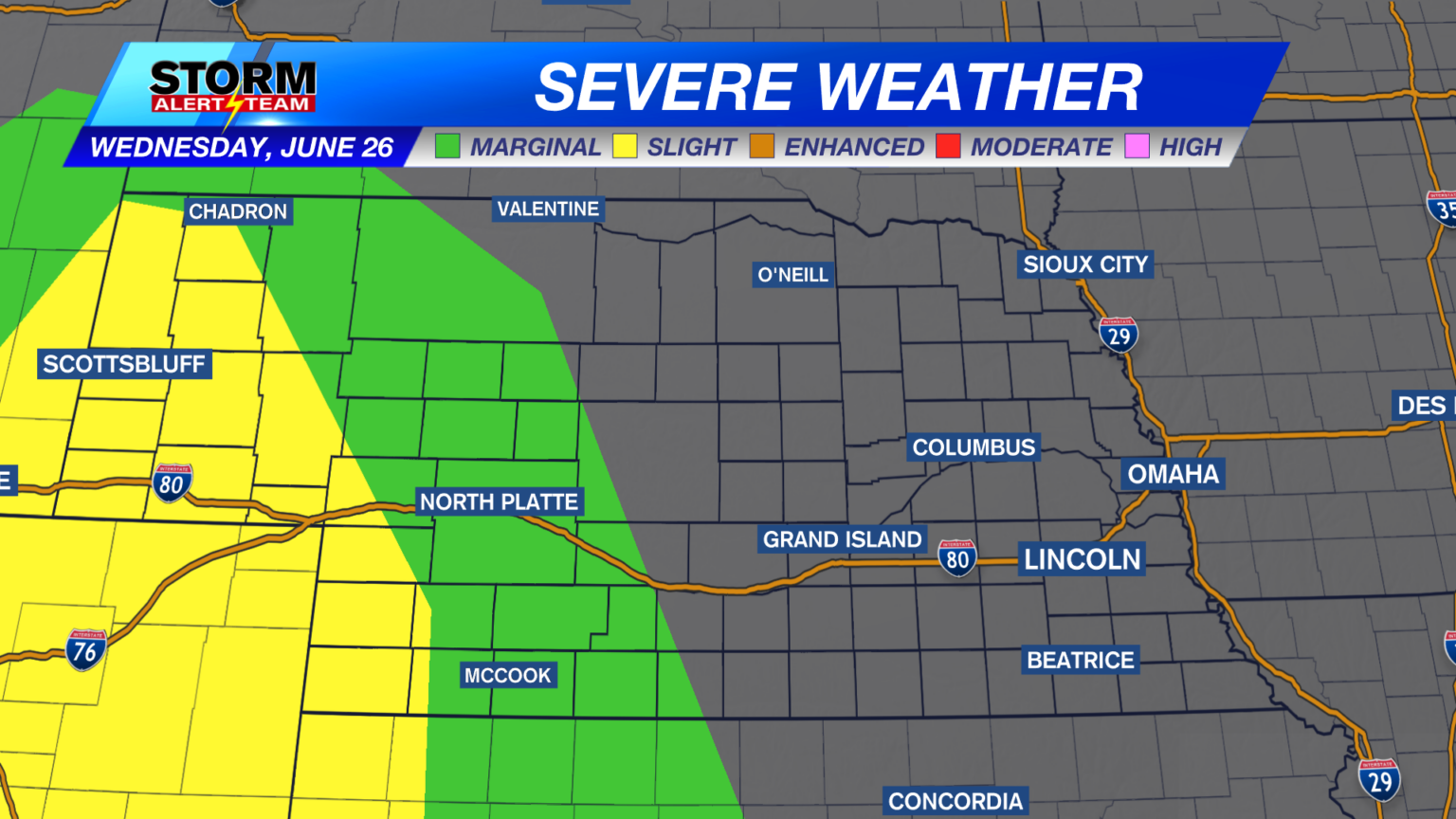 Storms ravage Omaha with large hail, high winds; pleasant with storms west Wednesday evening