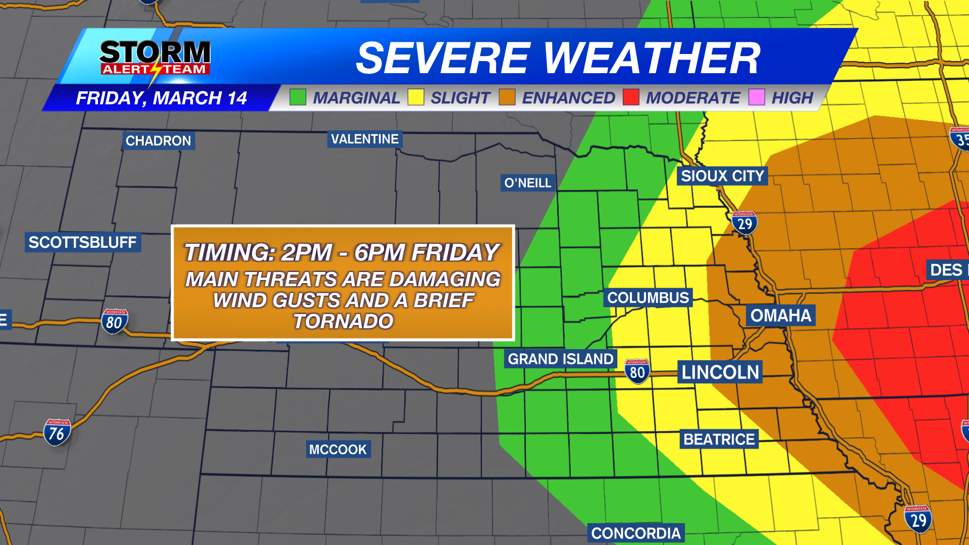 Severe weather threat likely for eastern Nebraska starting Friday afternoon