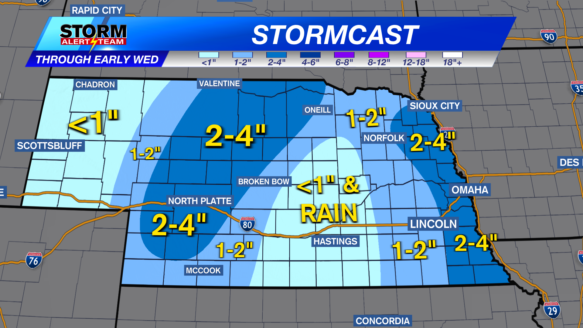 Violent winds as rain turns to snow Tuesday, whiteout conditions across Nebraska