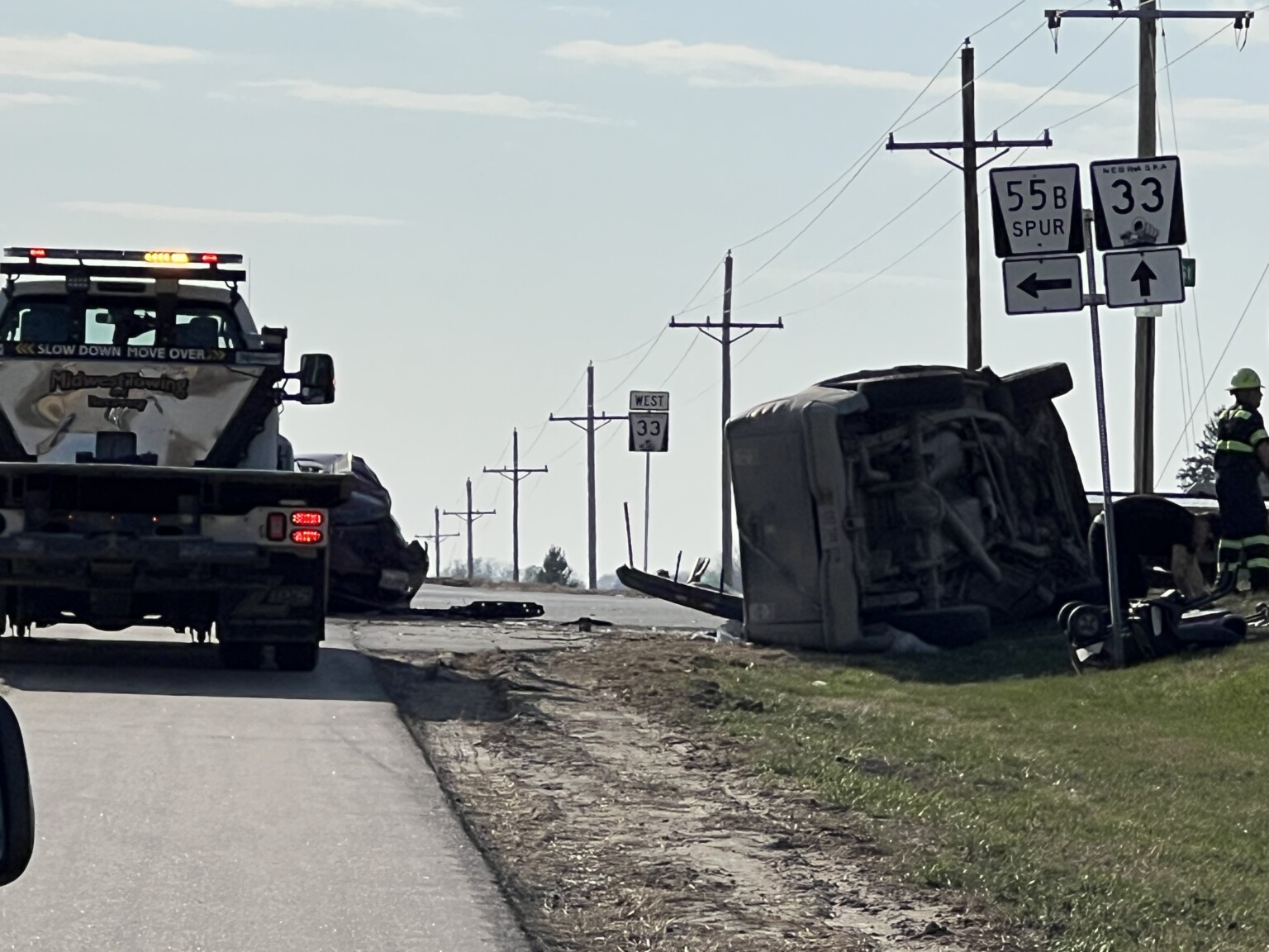 Three taken to hospital after crash south of Lincoln