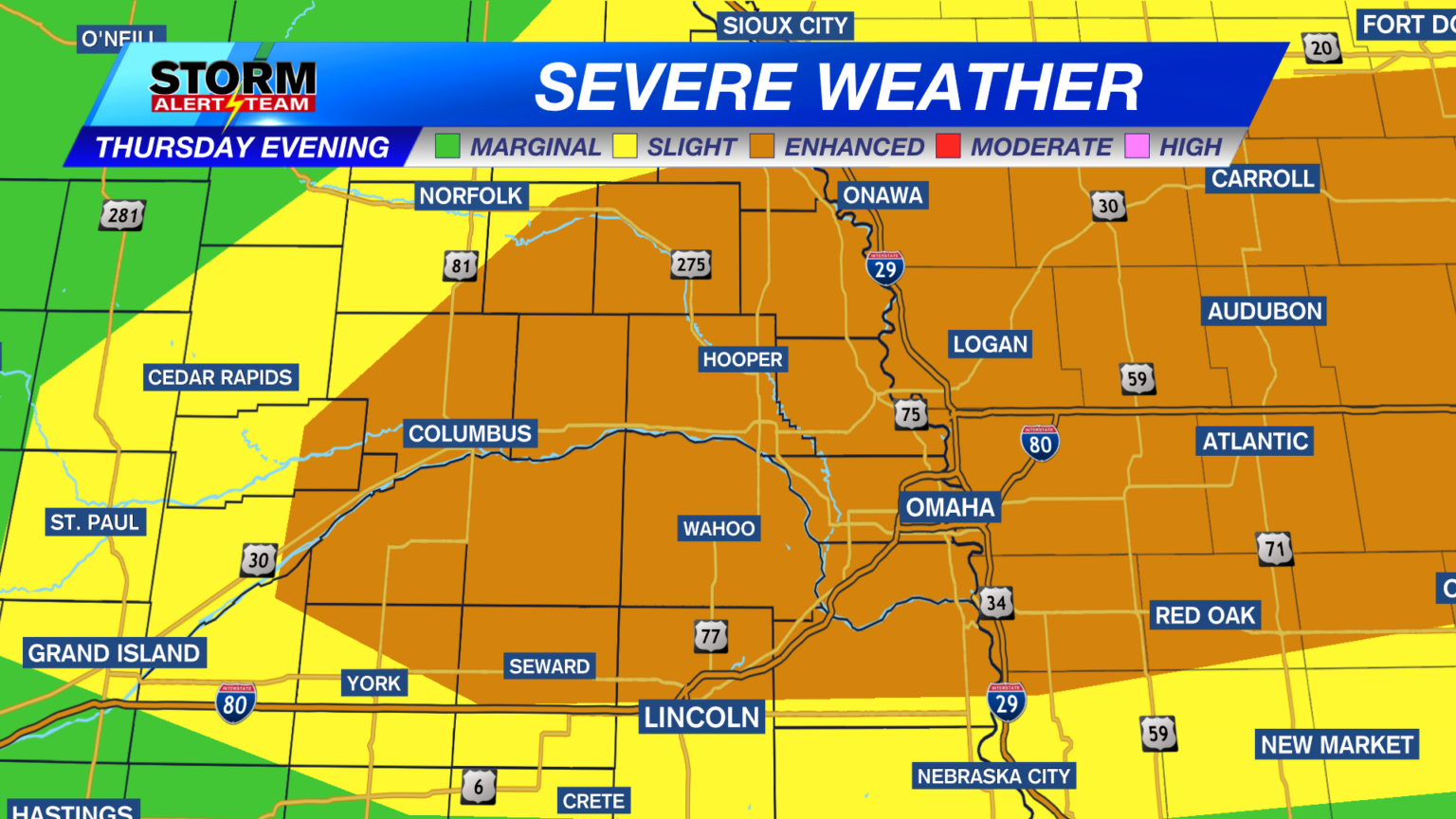 Severe storms threatening large hail, isolated tornadoes possible Thursday evening across ...