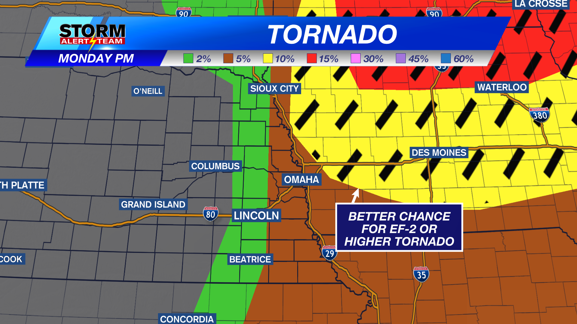 Severe potential across eastern Nebraska by Monday afternoon; main threat of destructive hail ...