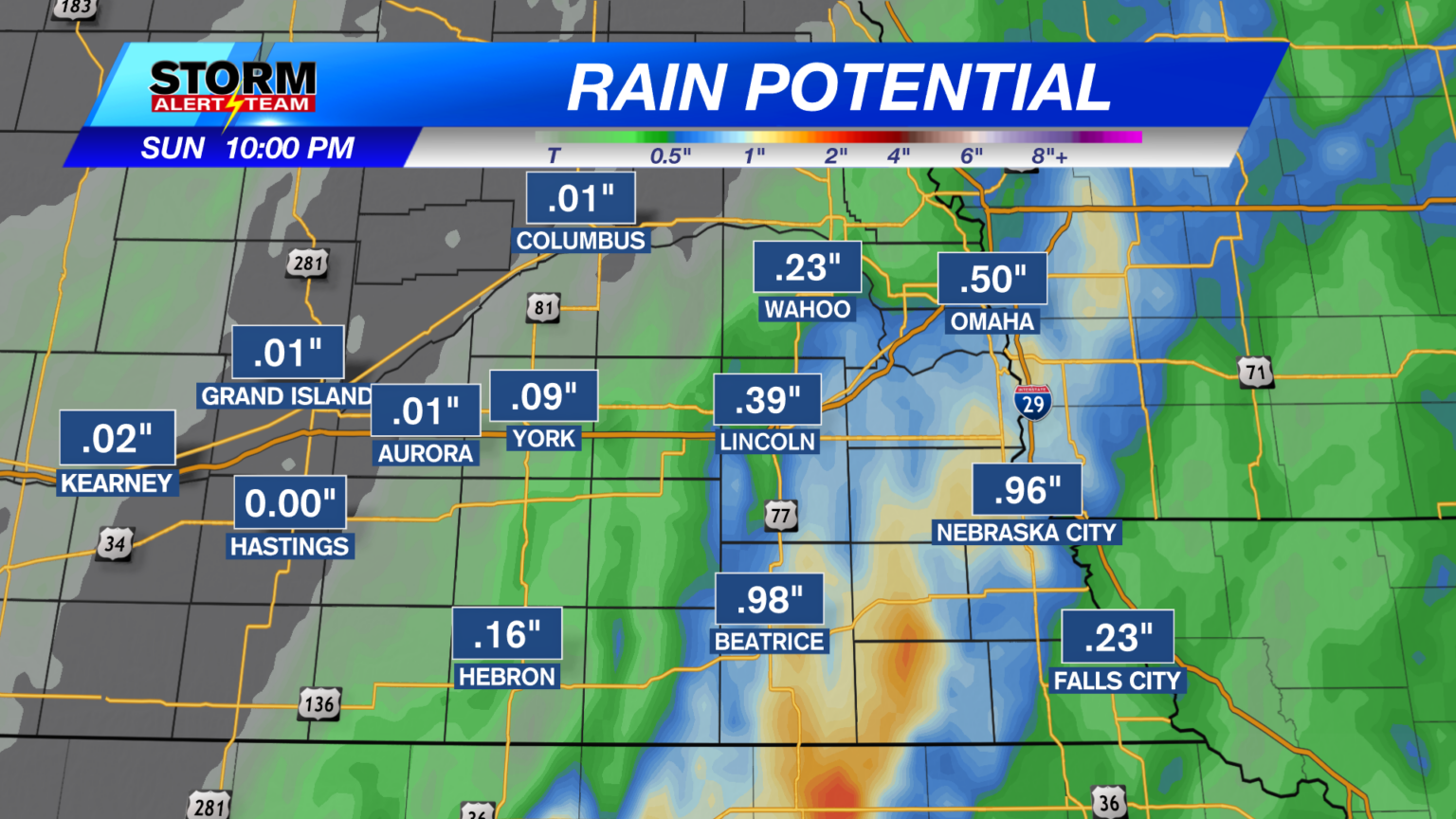 Destructive storms ravage eastern Nebraska, cooler then rainy toward Easter Sunday