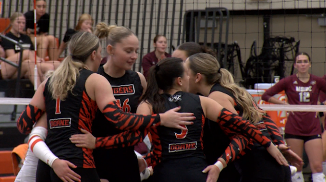Doane volleyball completes reverse sweep vs. Morningside