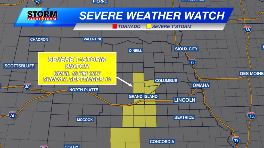 Severe Weather Potential Across Nebraska Sunday Evening