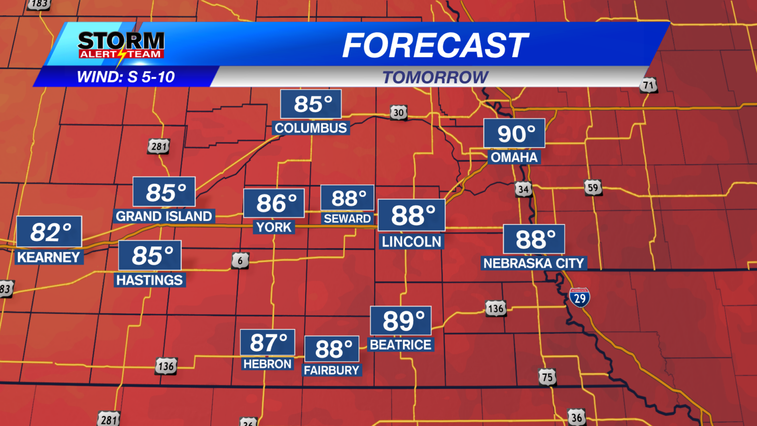 Severe Weather Potential Across Nebraska Sunday Evening