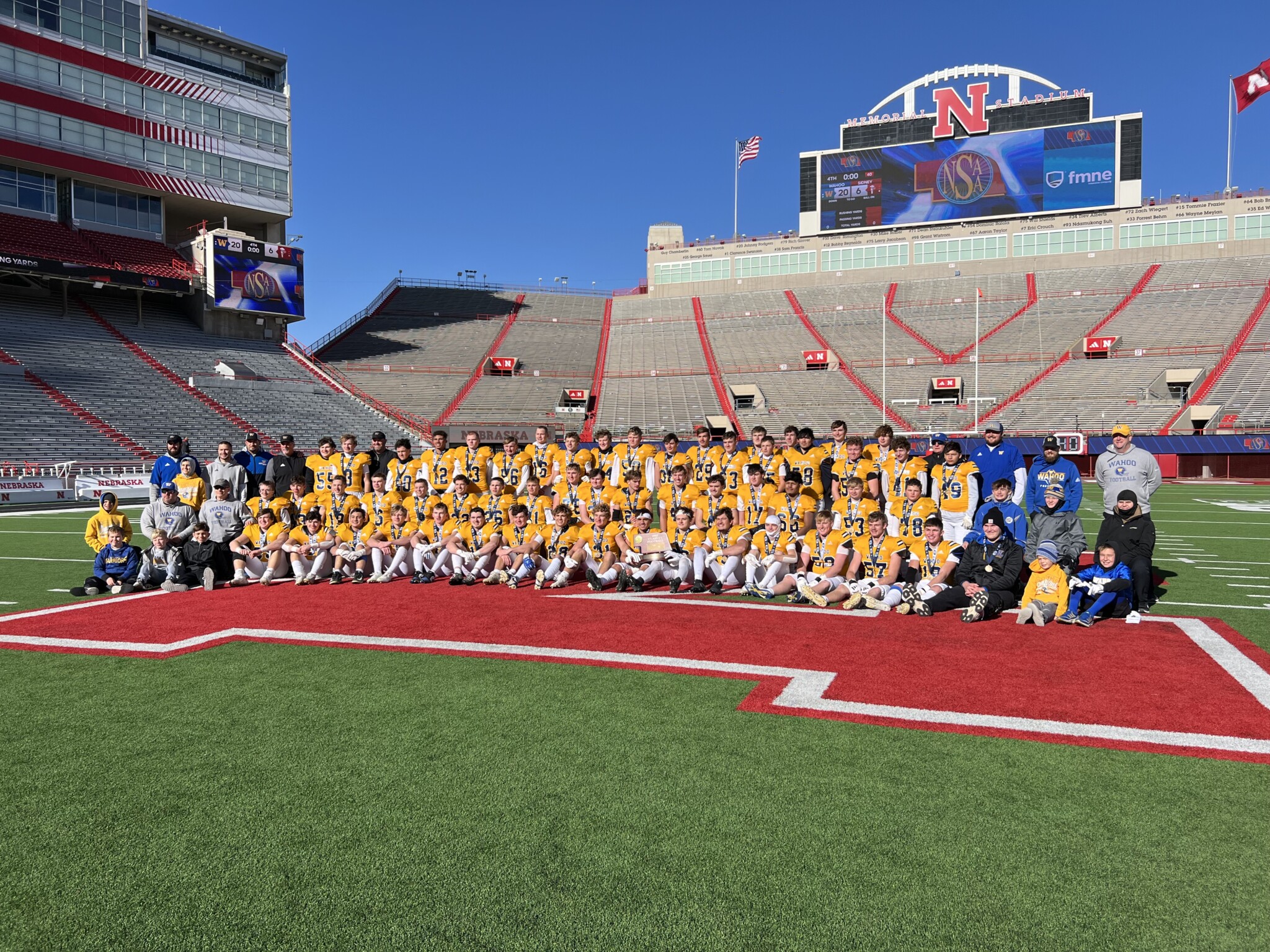 Wahoo football wins second straight Class C1 championship
