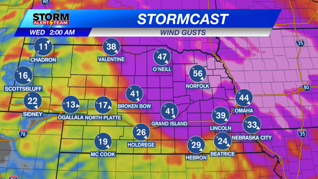 Excessive wind tonight into Wednesday