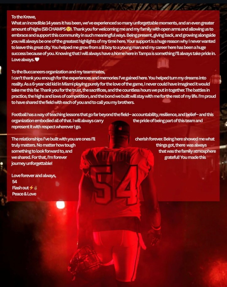 Former Husker star Lavonte David announces retirement after 14 seasons ...