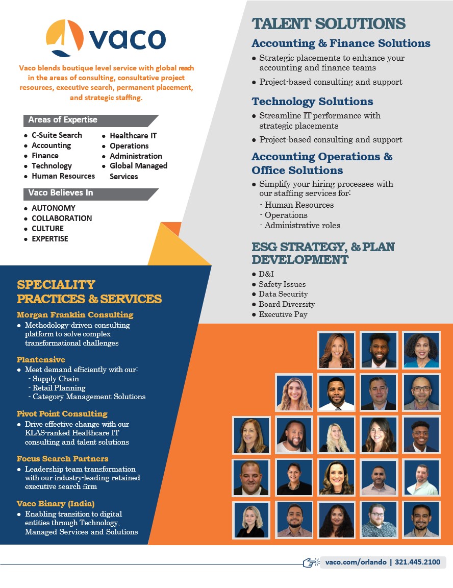Best of ORL 2023: Vaco's Talent Solutions - Orlando Magazine