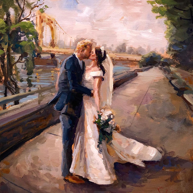 Record Your Pittsburgh Wedding Day with a Portrait Created Live on Site ...