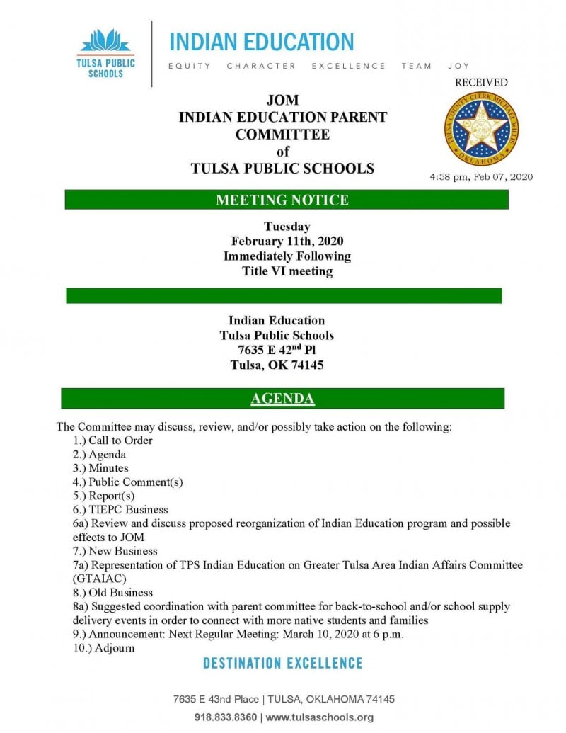 Indian Education Parent Files Grievance about TPS Indian Education ...