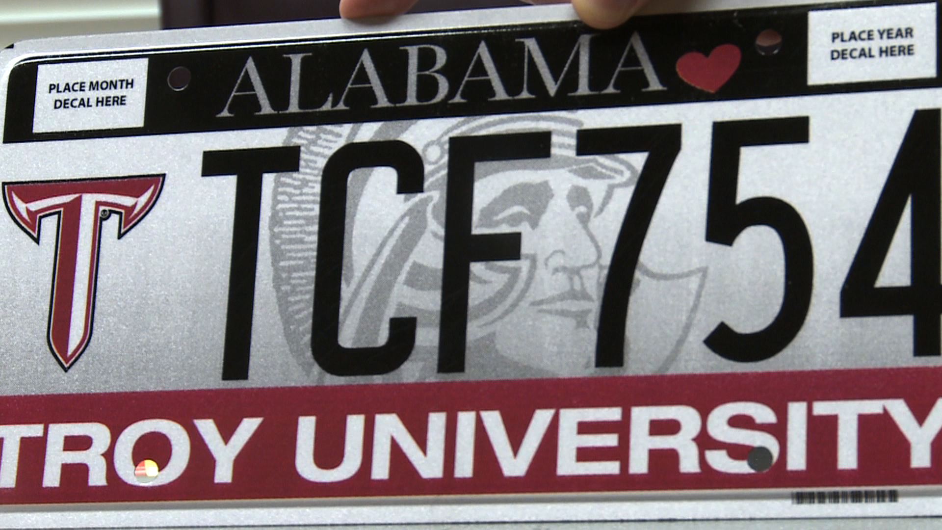 Troy University New License Plate Tags Available in January - WAKA 8