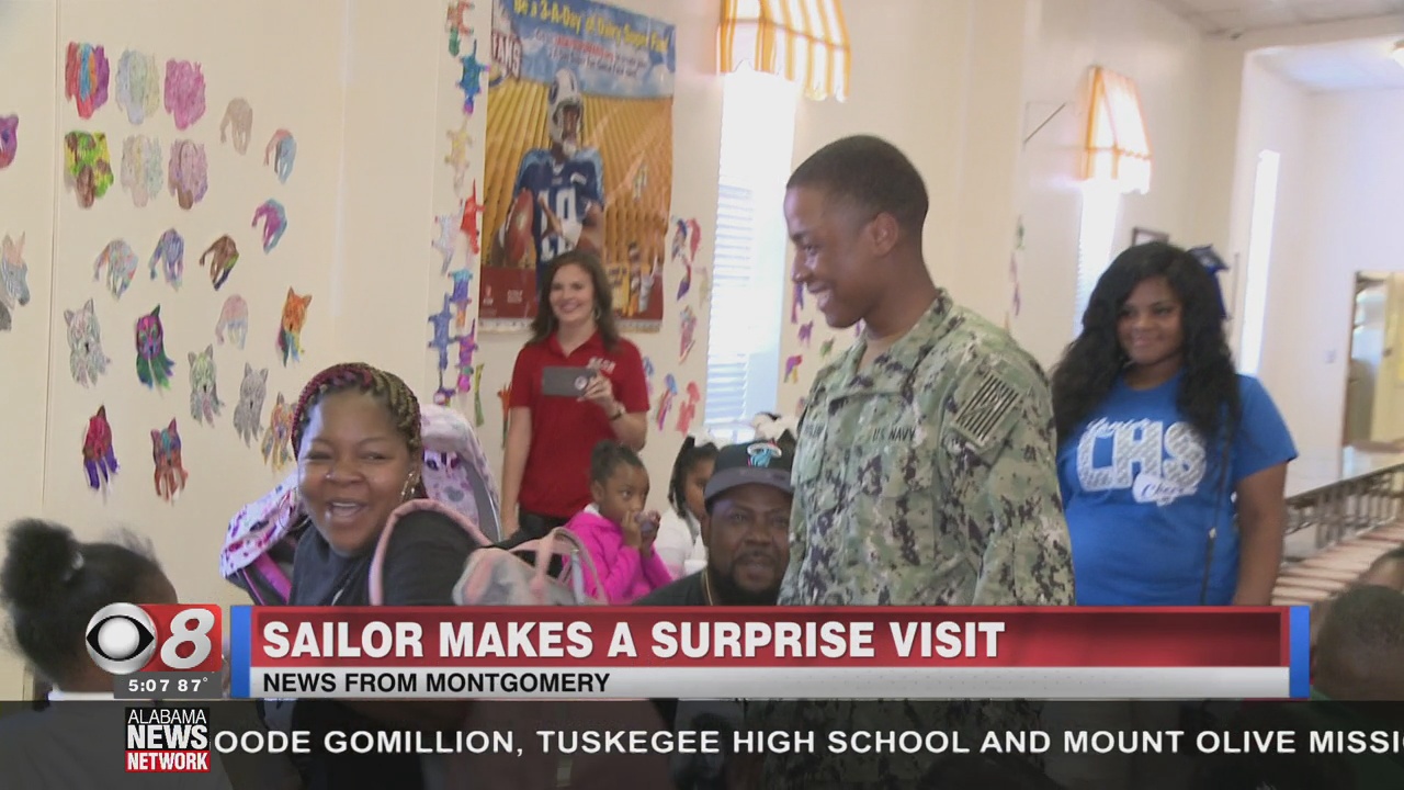Sailor Makes Surprise Visit at Peter Crump Elementary School - WAKA 8