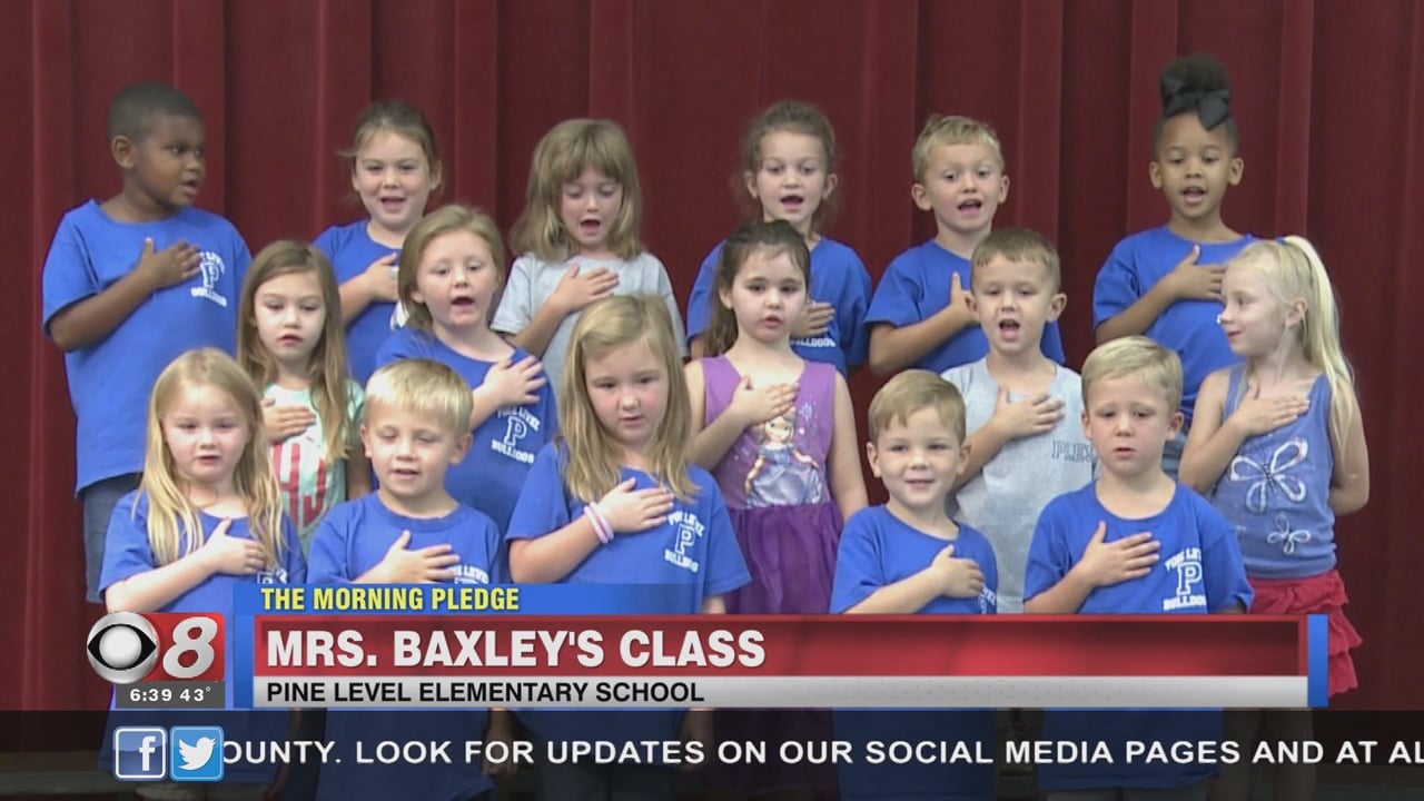 Morning Pledge: Pine Level Elementary School-Mrs. Baxley's Class - WAKA 8