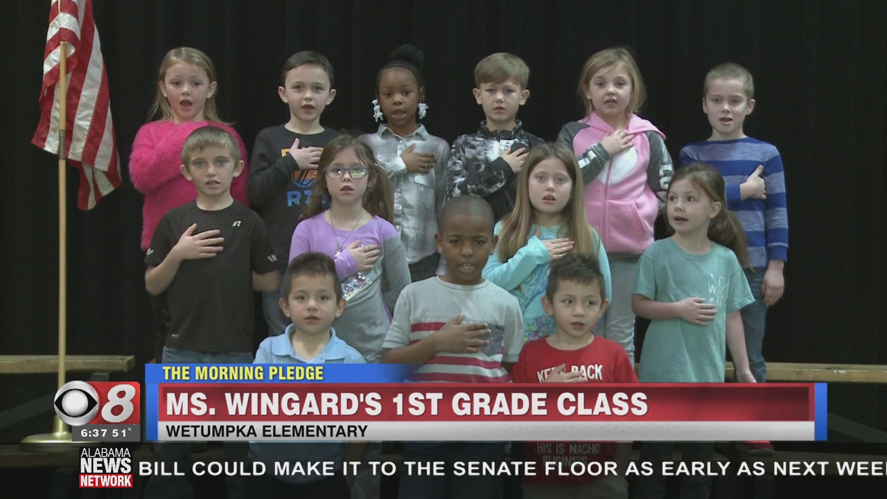 The Morning Pledge: Wetumpka Elementary- Ms. Wingard's Class - WAKA 8
