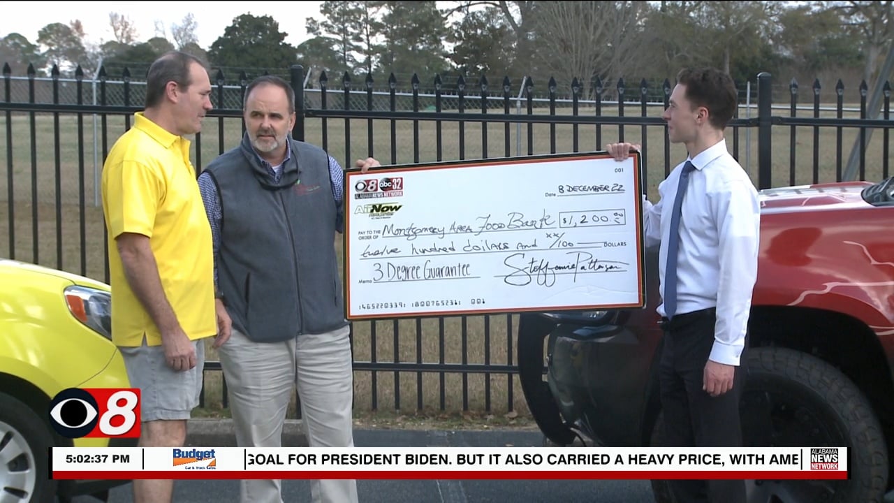 3 Degree Guarantee: Montgomery Area Food Bank Gets $1,200 Check - WAKA 8