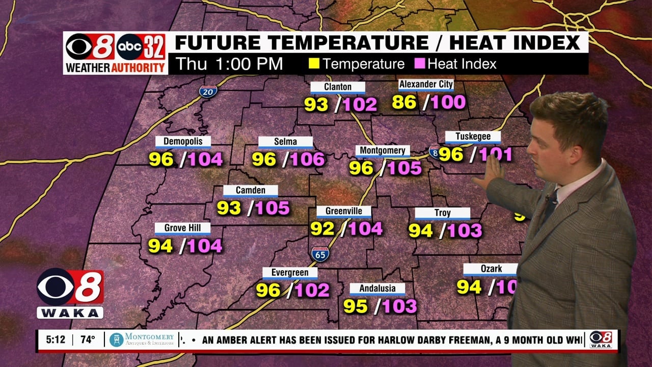 Heat and humidity levels beginning to rise - WAKA 8