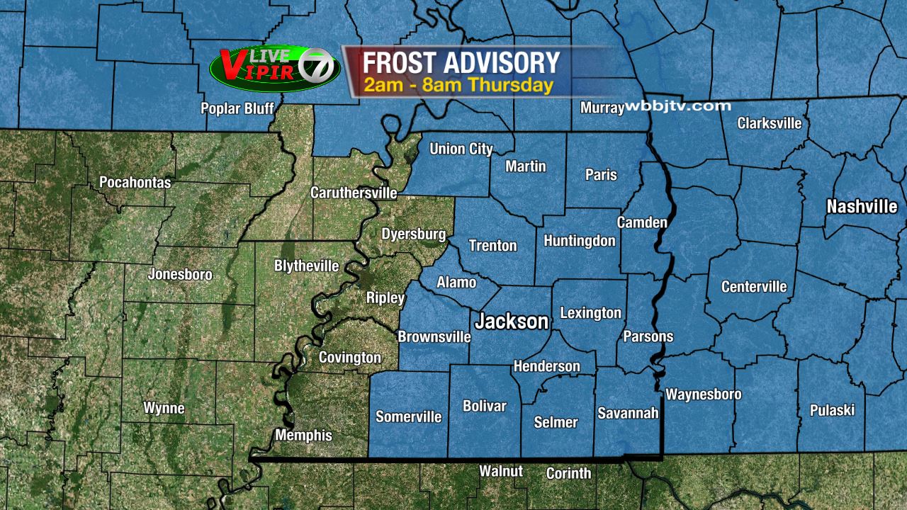 Frost Advisory Issued for West Tennessee Tonight - WBBJ TV